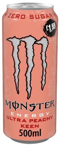Monster Energy Drink Ultra Peachy Keen Zero Sugar 500ml can